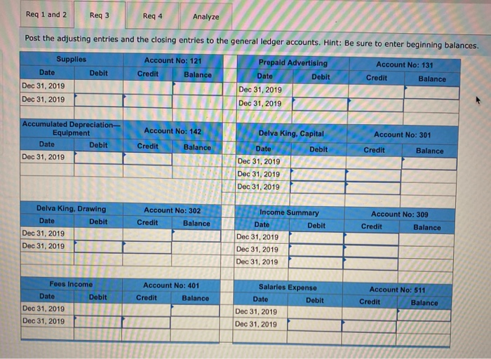 Solved Problem 6.2A Journalizing and posting adjusting and | Chegg.com