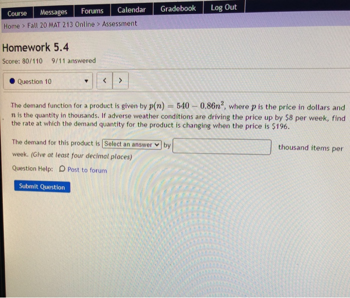 Solved Gradebook Log Out Course Messages Forums Calendar | Chegg.com