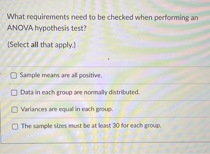 Solved What requirements need to be checked when performing | Chegg.com