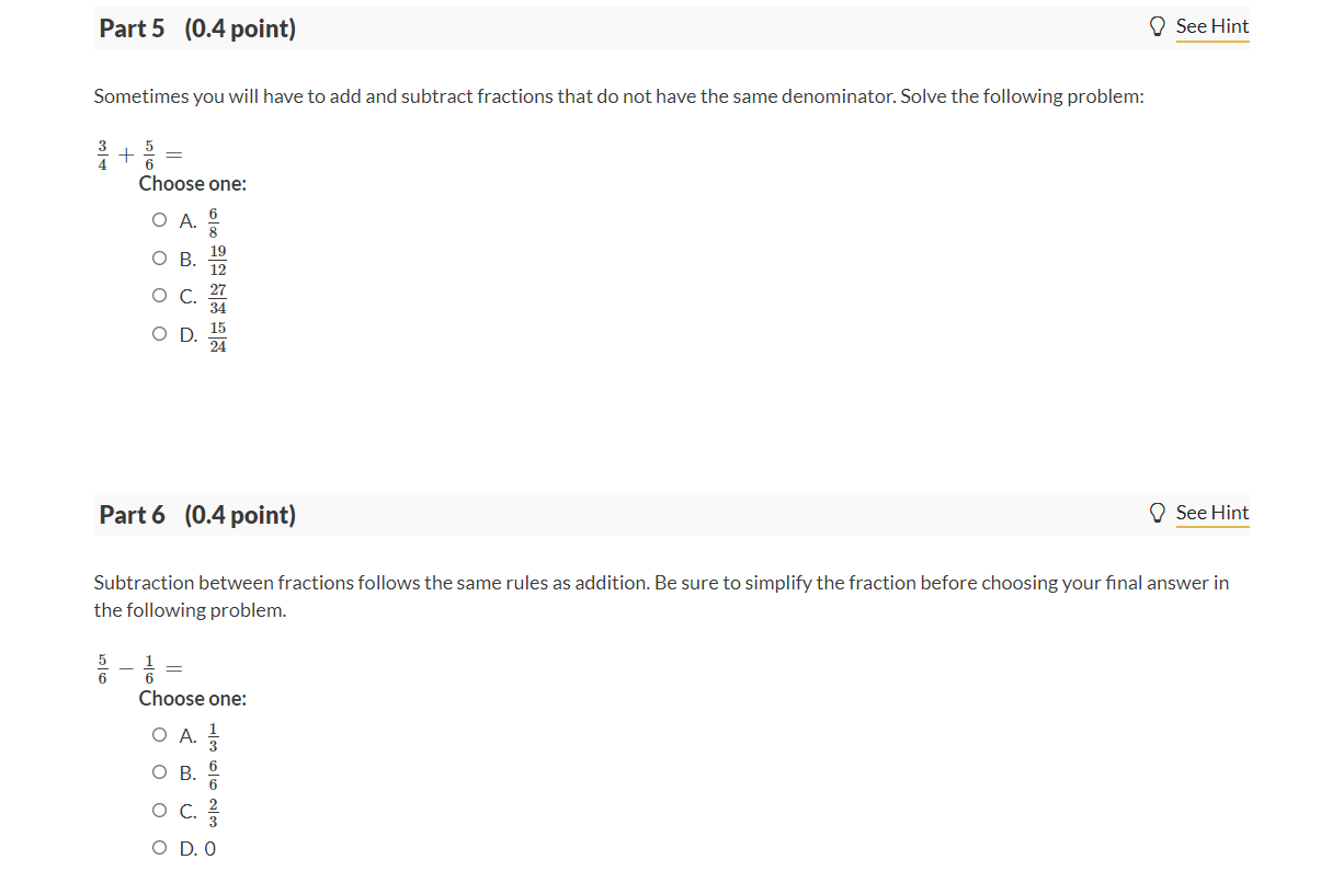 Solved Part 5 ( 0.4 ﻿point)Sometimes you will have to add | Chegg.com