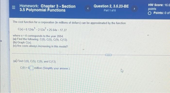 Solved III Homework: Chapter 3 - Section 3.5 Polynomial | Chegg.com