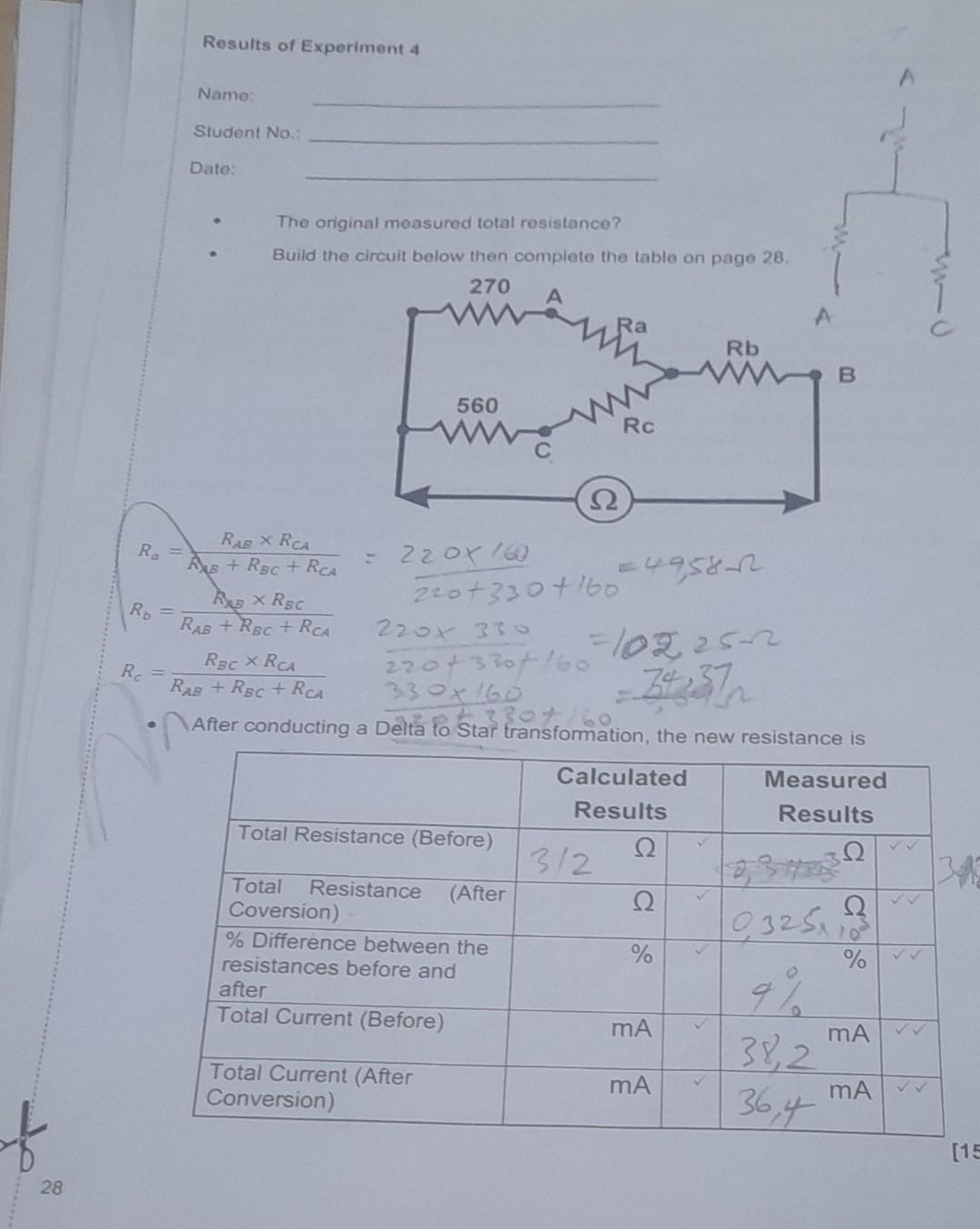Solved The original measured total resistance? Build the | Chegg.com
