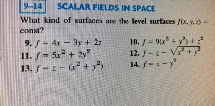 Solved What kind of surfaces are the level surfaces f(x, y, | Chegg.com