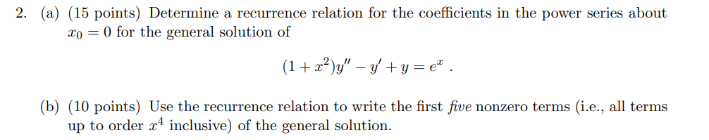 Solved A 15 ﻿points ﻿determine A Recurrence Relation For
