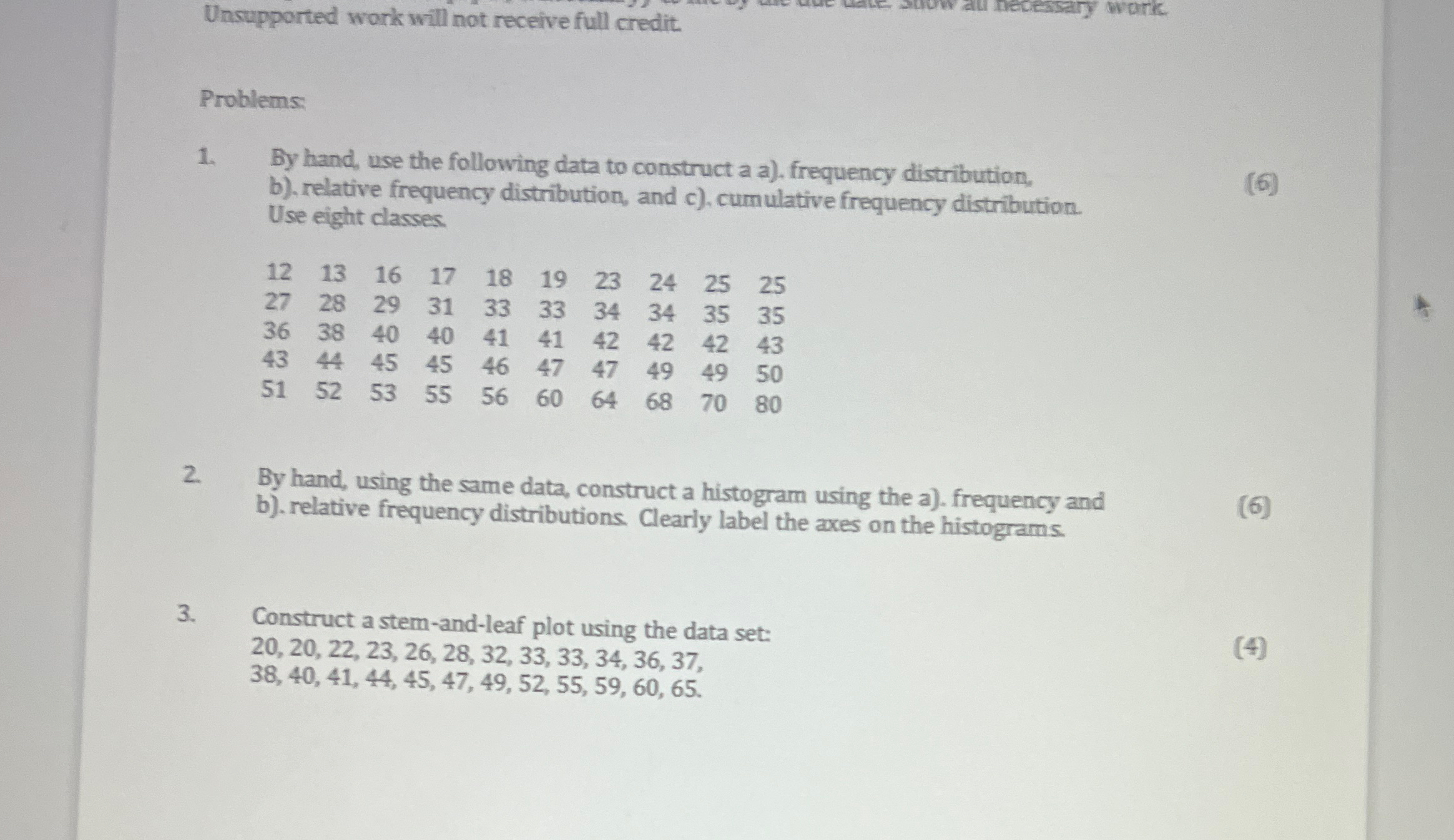 Solved Unsupported work will not receive full | Chegg.com