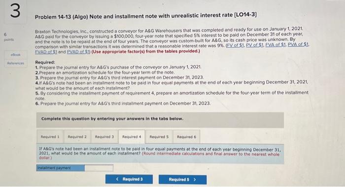Solved Problem 14-13 (Algo) Note and installment note with | Chegg.com