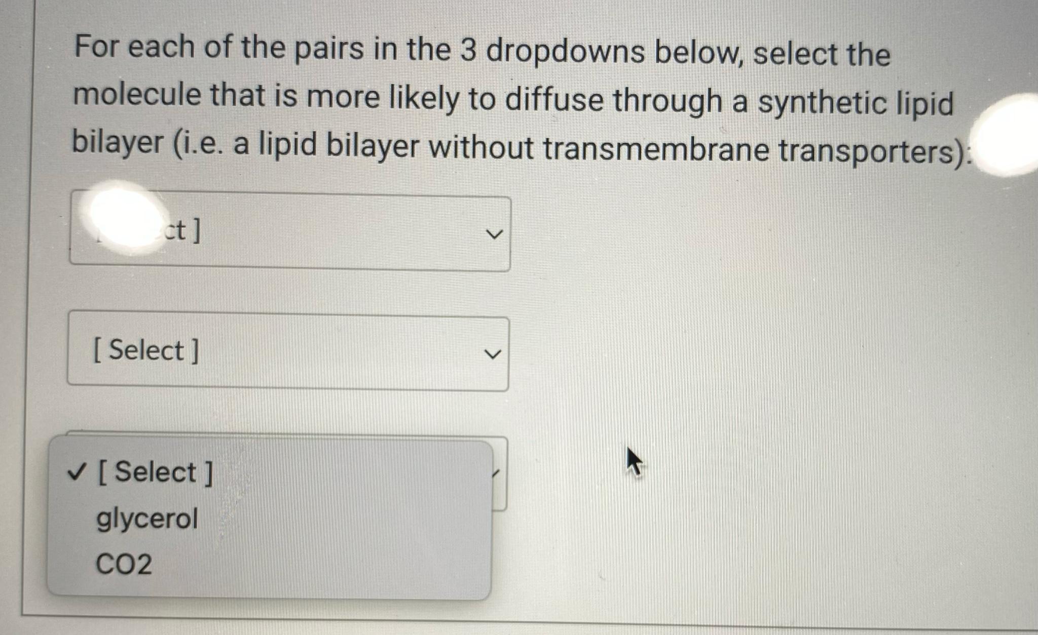 Solved For each of the pairs in the 3 ﻿dropdowns below, | Chegg.com