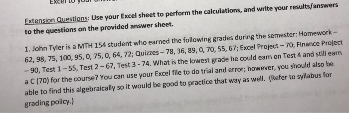 Solved Extension Question 1: Show work for quiz, homework, | Chegg.com