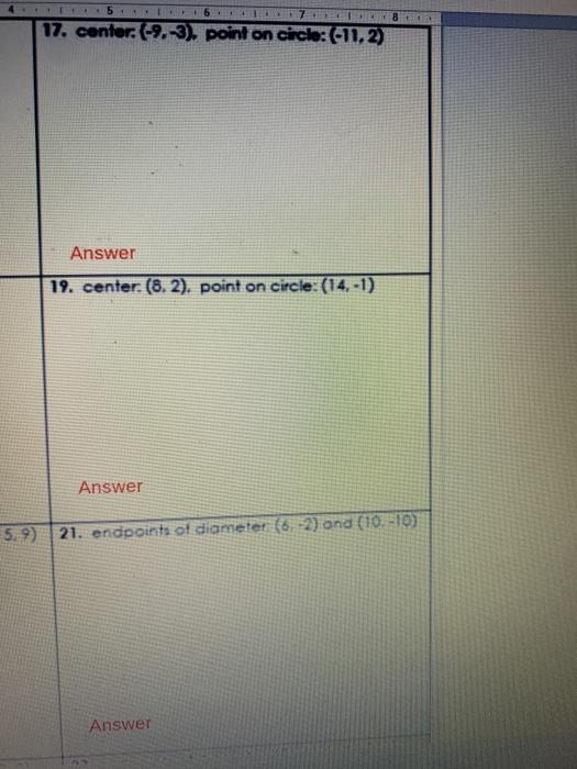 Solved all these answers ? use the information given to | Chegg.com