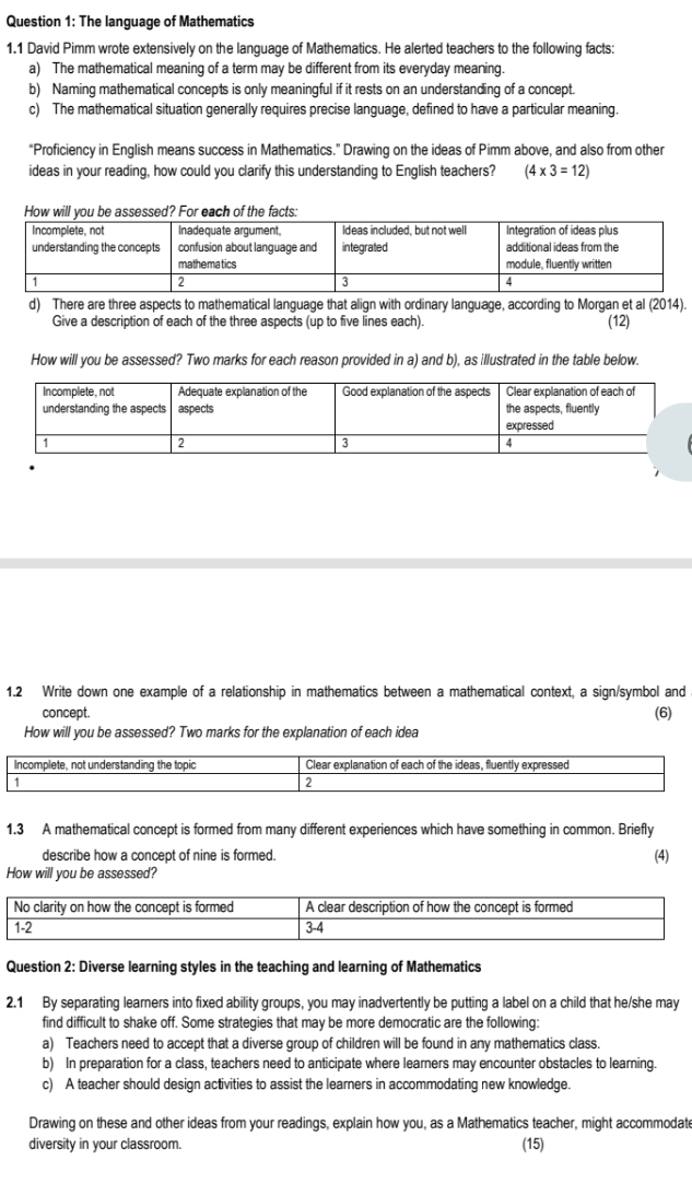 Solved Question 1: The language of Mathematics1.1 ﻿David | Chegg.com