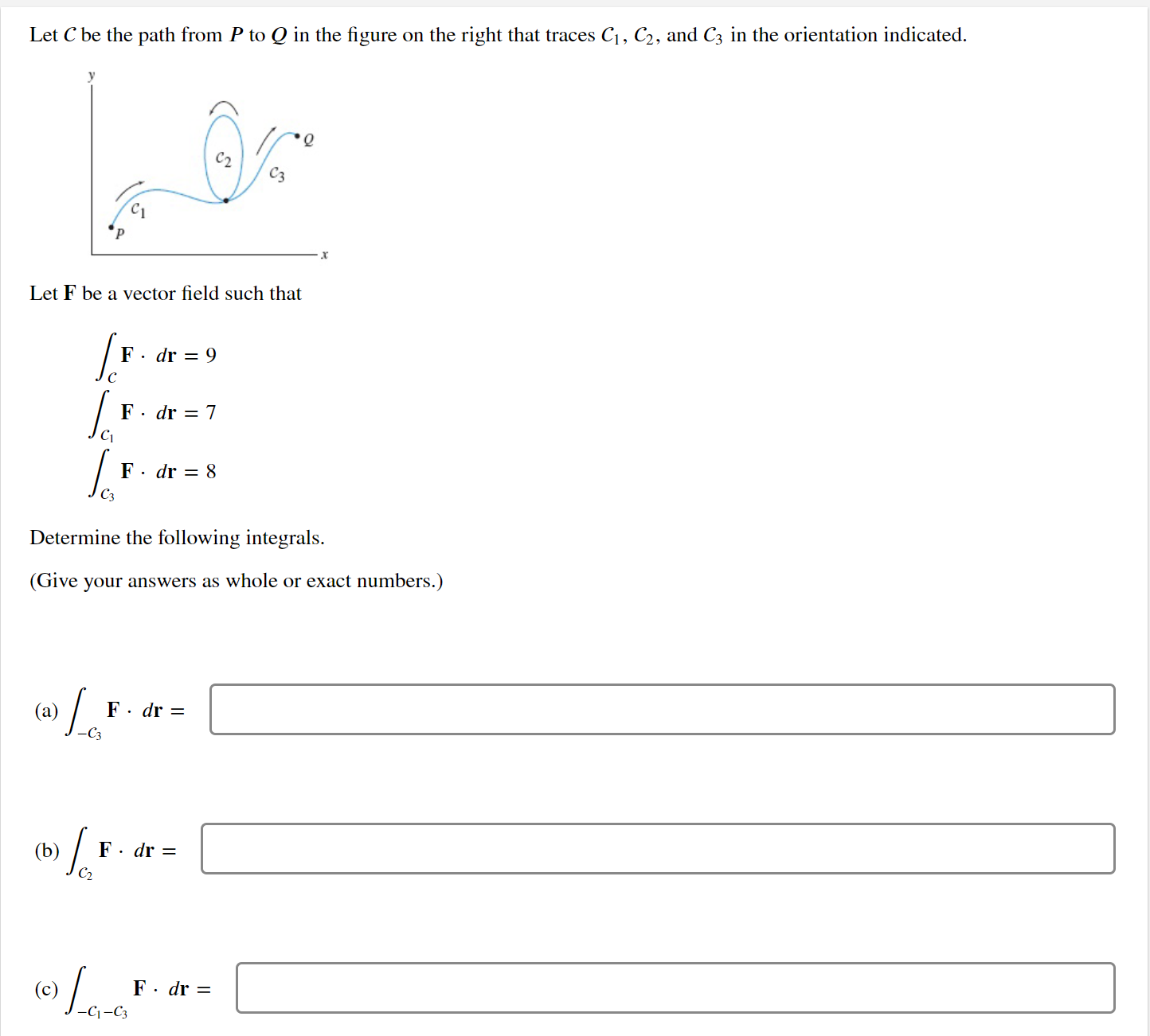 Solved Let C ﻿be the path from P ﻿to Q ﻿in the figure on the | Chegg.com