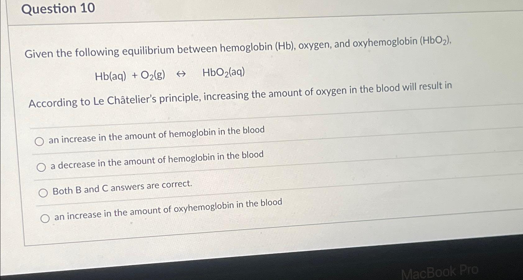 Solved Question 10Given the following equilibrium between | Chegg.com