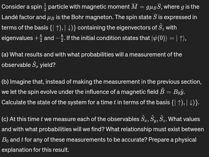 Solved Consider a spin 12 ﻿particle with magnetic moment | Chegg.com