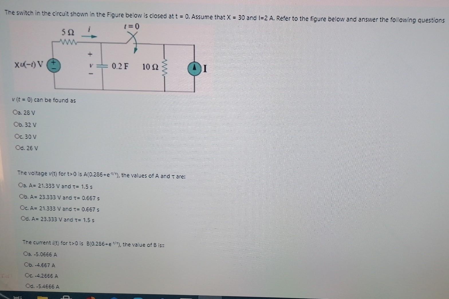 Solved The switch in the circuit shown in the Figure below | Chegg.com