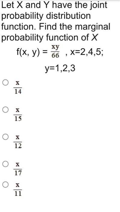 Solved Let X and Y have the joint probability distribution | Chegg.com