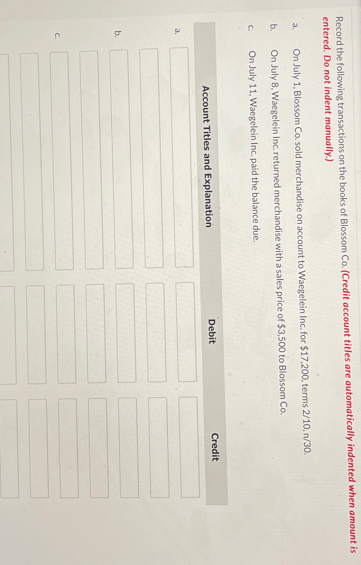 Solved Record the following transactions on the books of | Chegg.com