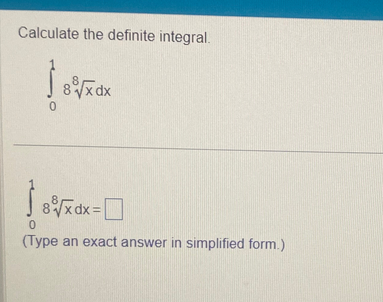 Solved Calculate the definite | Chegg.com