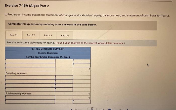 Solved Exercise 7-15A (Algo) Comprehensive single-cycle | Chegg.com