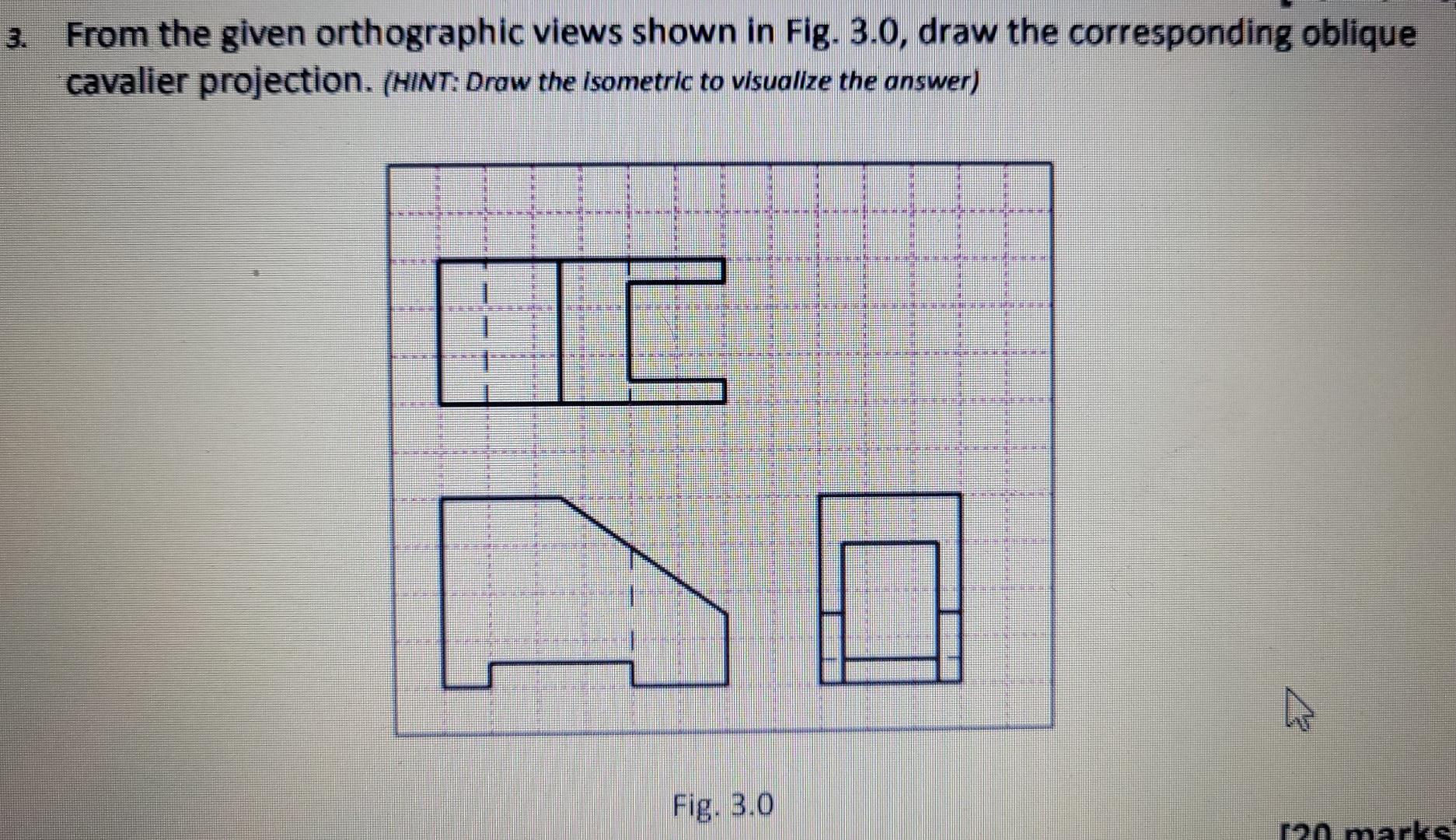 Solved 3. From the given orthographic views shown in Fig. | Chegg.com