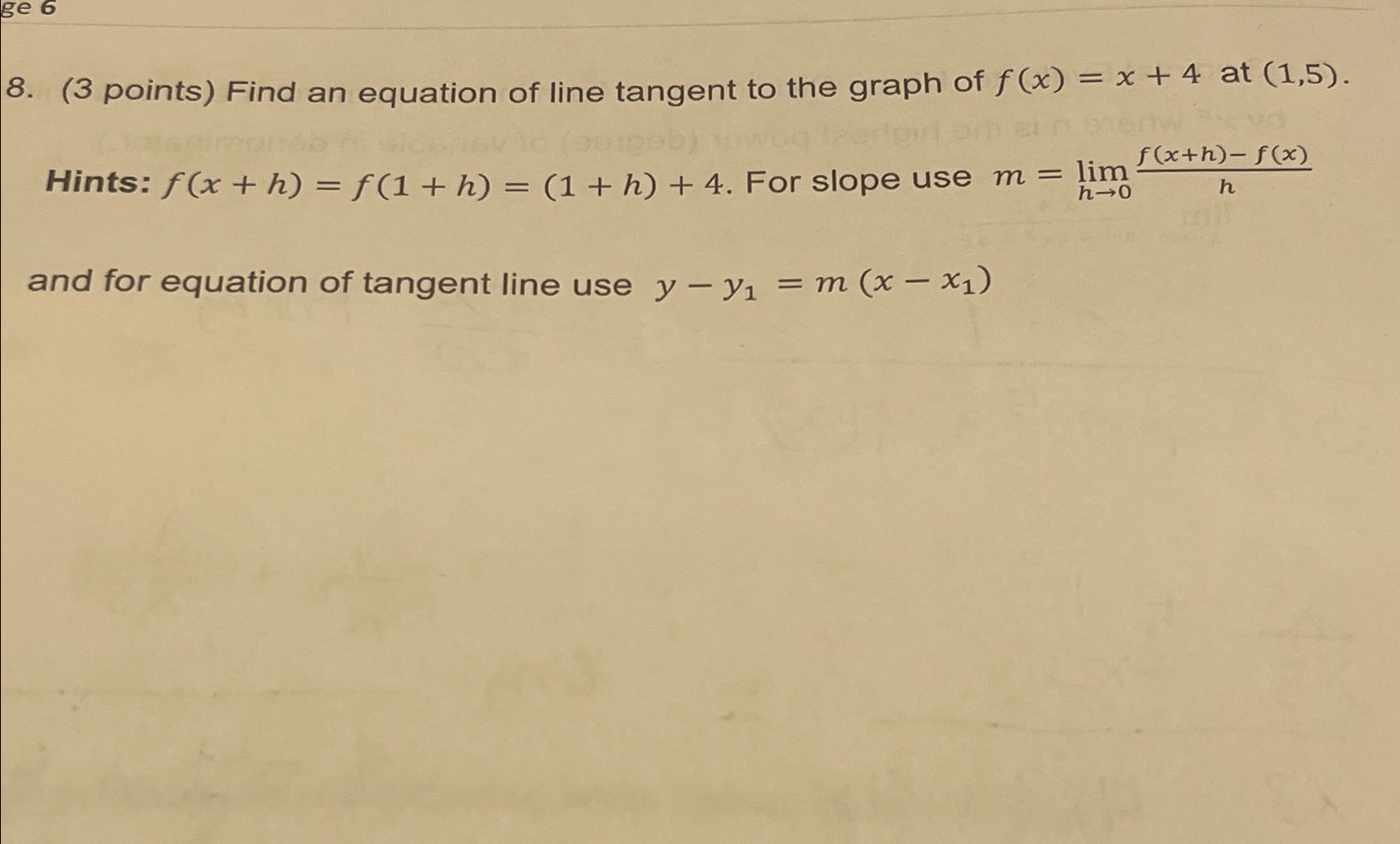 Solved (3 ﻿points) ﻿Find an equation of line tangent to the | Chegg.com