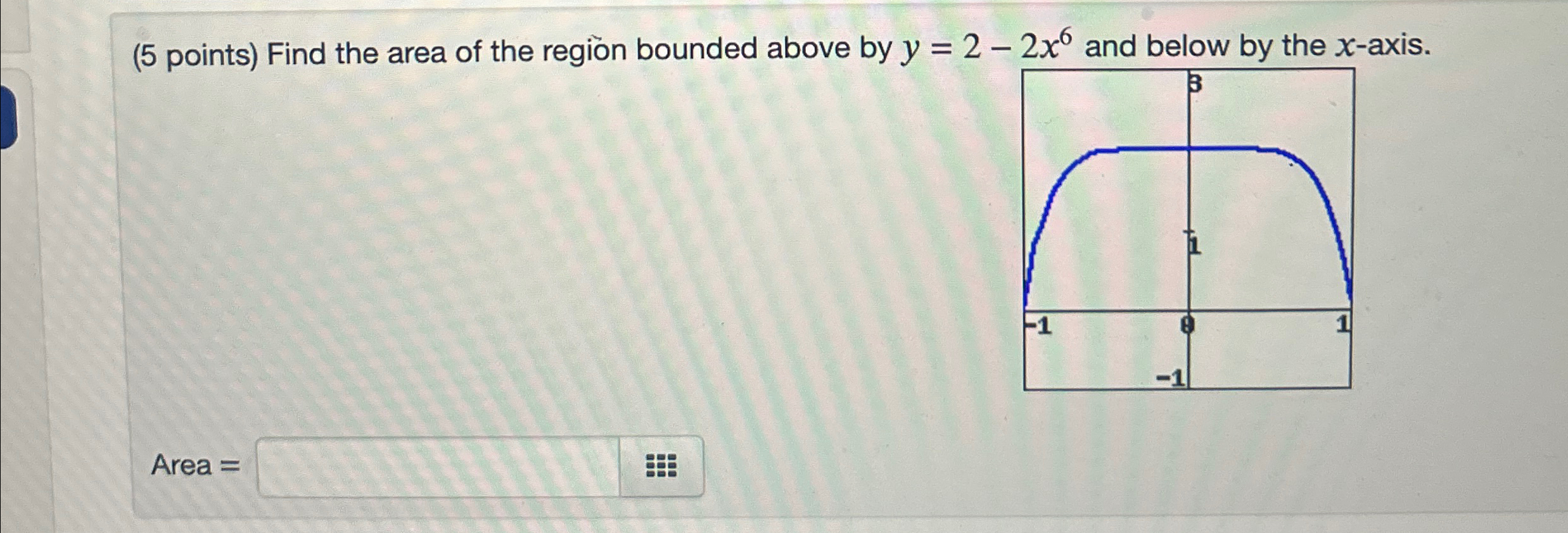 Solved (5 ﻿points) ﻿Find the area of the region bounded | Chegg.com