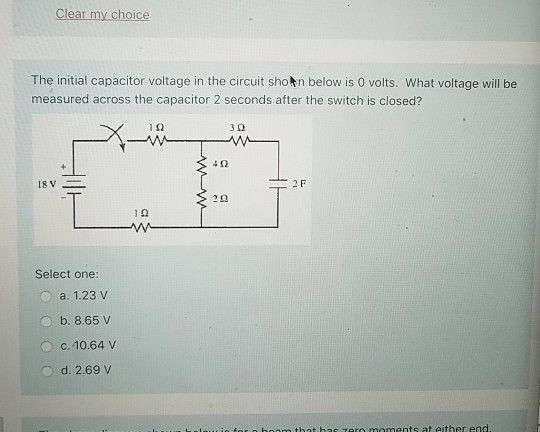 Solved Clear my choice The initial capacitor voltage in the | Chegg.com