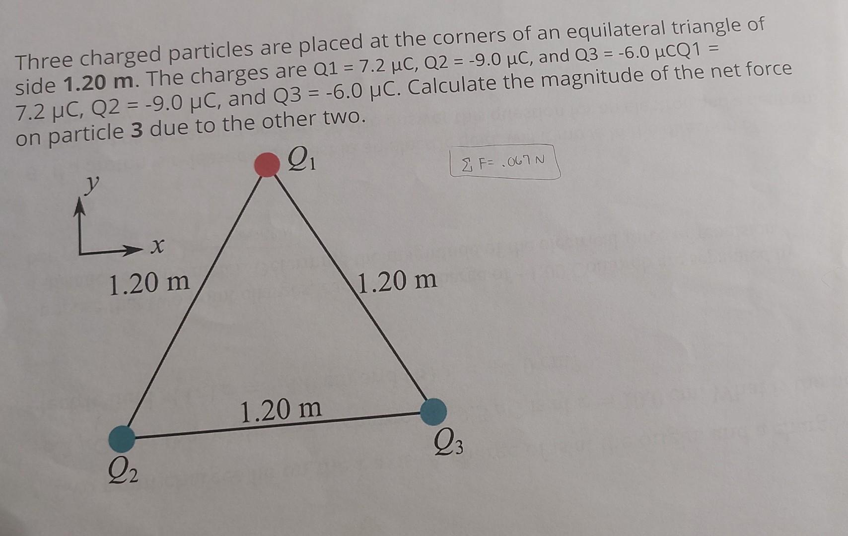 Solved Three charged particles are placed at the corners of | Chegg.com