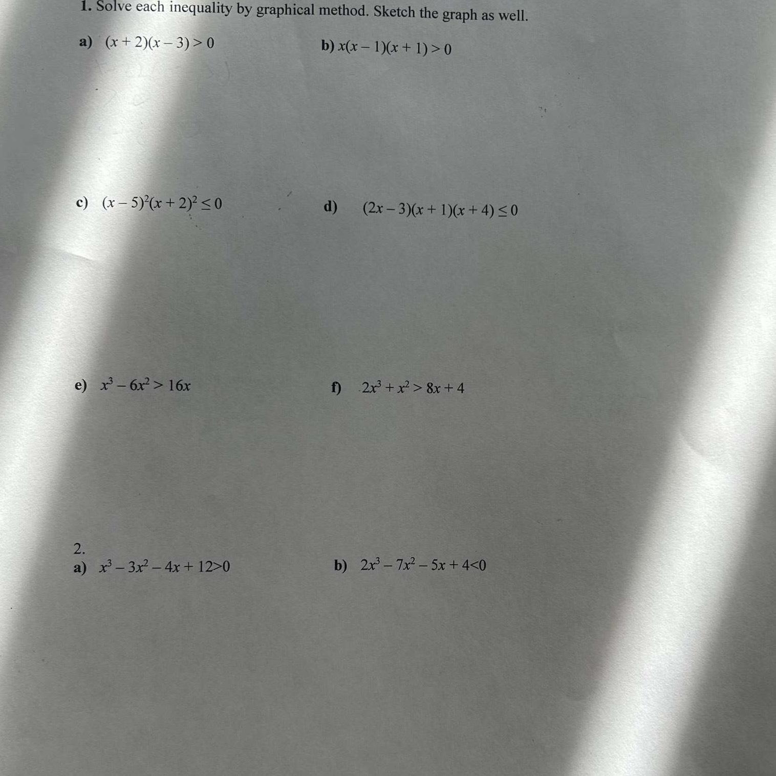 Solved Solve each inequality by graphical method. Sketch the | Chegg.com