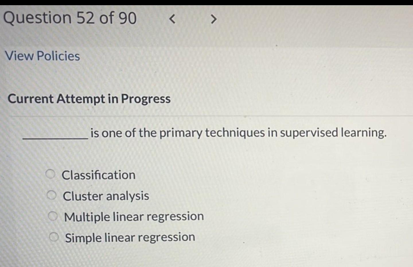 Solved is one of the primary techniques in supervised | Chegg.com