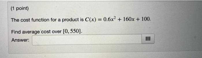 Solved The cost function for a product is | Chegg.com