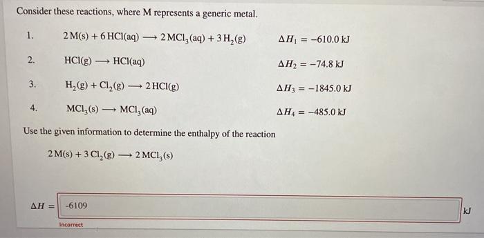 Solved Consider these reactions, where M represents a | Chegg.com