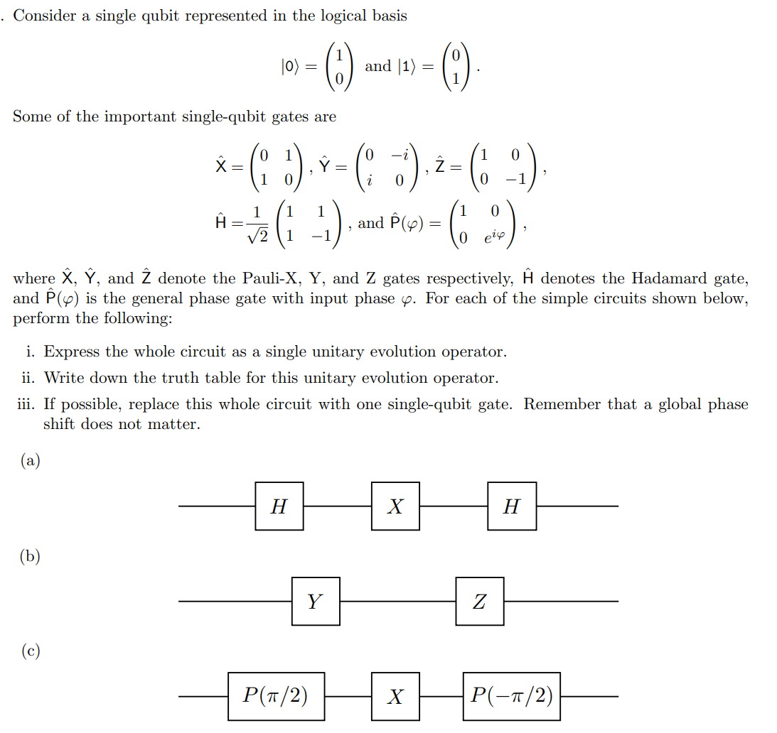 Solved Consider a single qubit represented in the logical | Chegg.com