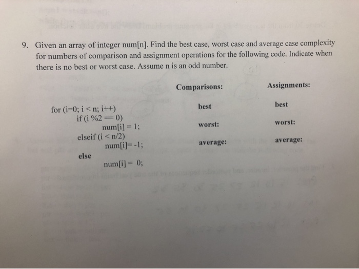Solved 9. Given an array of integer num[n]. Find the best | Chegg.com