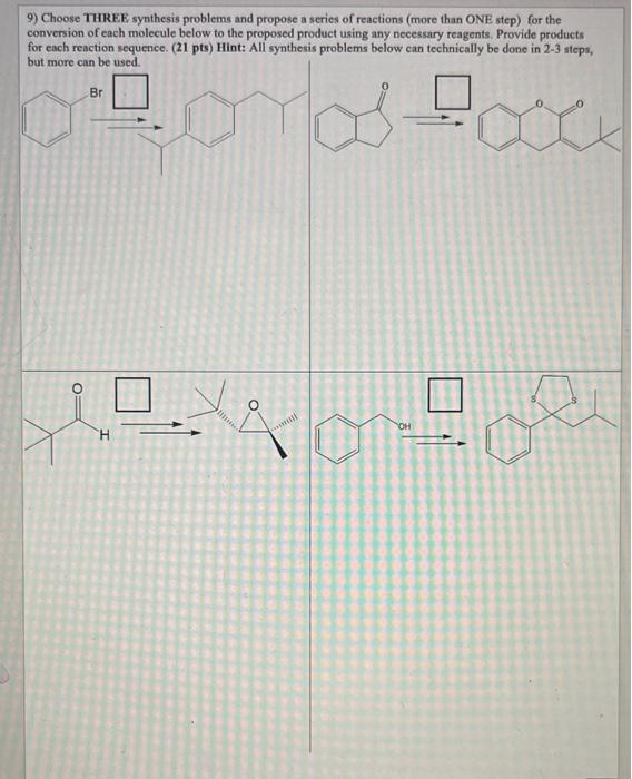 Solved 9) Choose THREE synthesis problems and propose a | Chegg.com