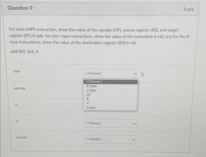 Solved For each MIPS instruction, show the value of the | Chegg.com