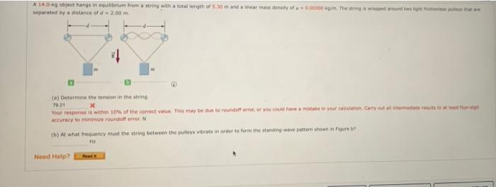Solved A 14.0-kg object hangs in equilibrium from a string | Chegg.com