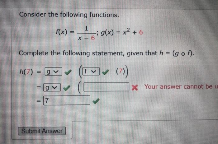 Solved Consider the following functions. 1 f(x) = -; g(x) = | Chegg.com