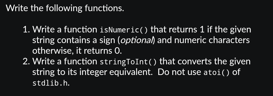 Solved Write the following functions. 1. Write a function | Chegg.com