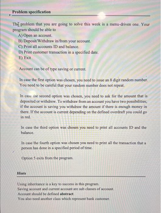 Solved The्र problem that you are going to solve this week | Chegg.com