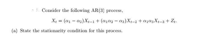Solved Consider the following AR(3) process, | Chegg.com