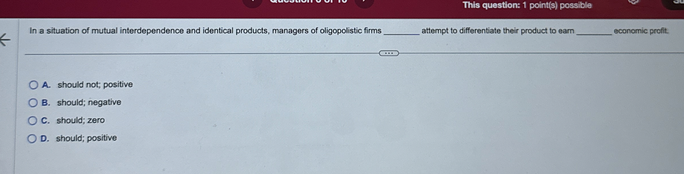 Solved In a situation of mutual interdependence and | Chegg.com