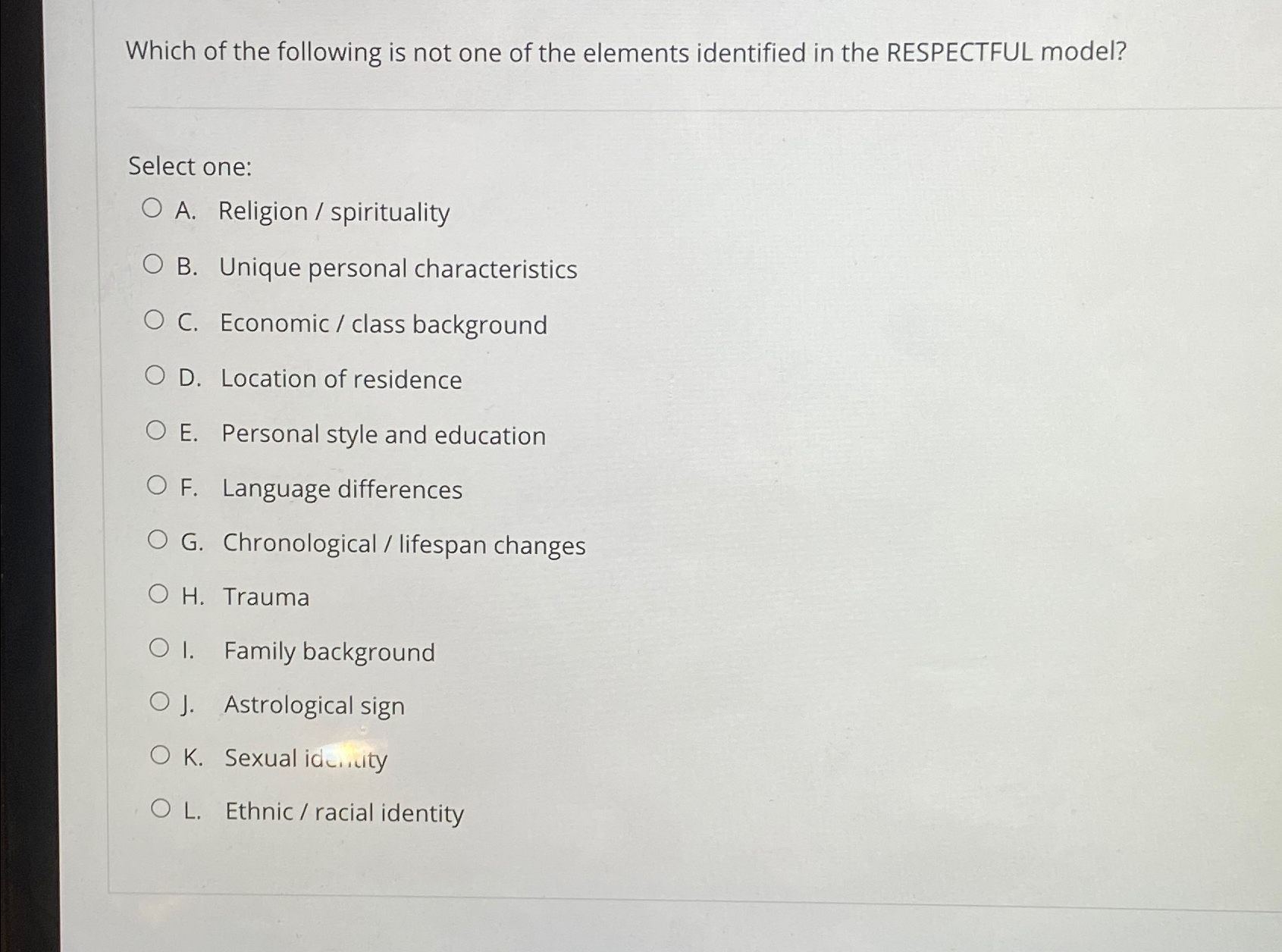 Solved Which of the following is not one of the elements | Chegg.com