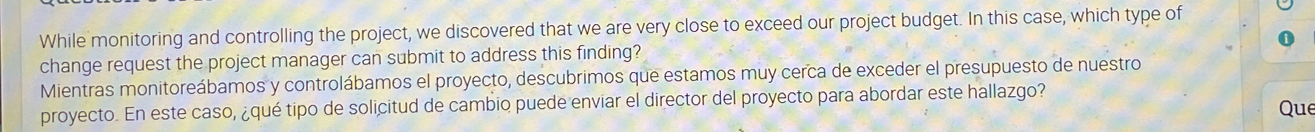 Solved While monitoring and controlling the project, we | Chegg.com