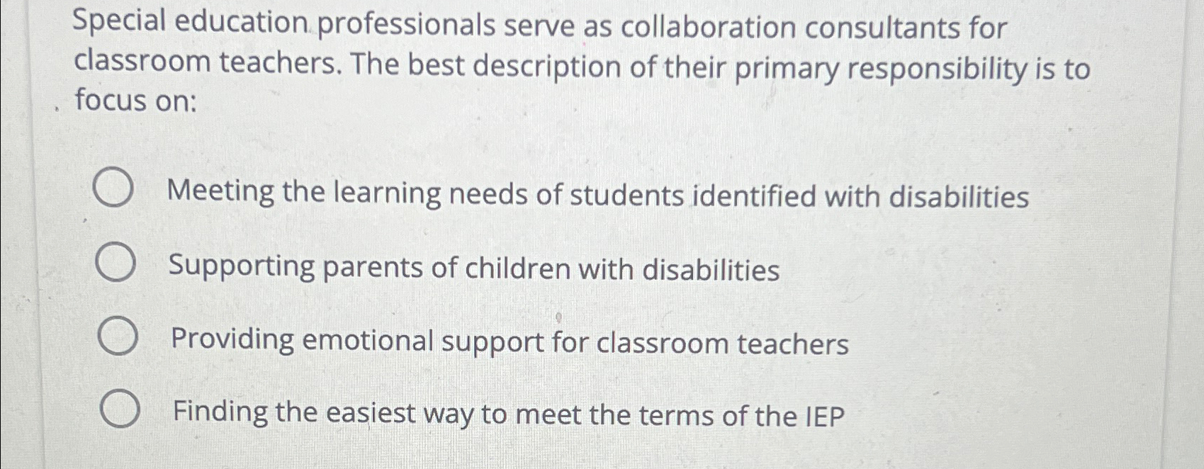 Solved Special education professionals serve as | Chegg.com