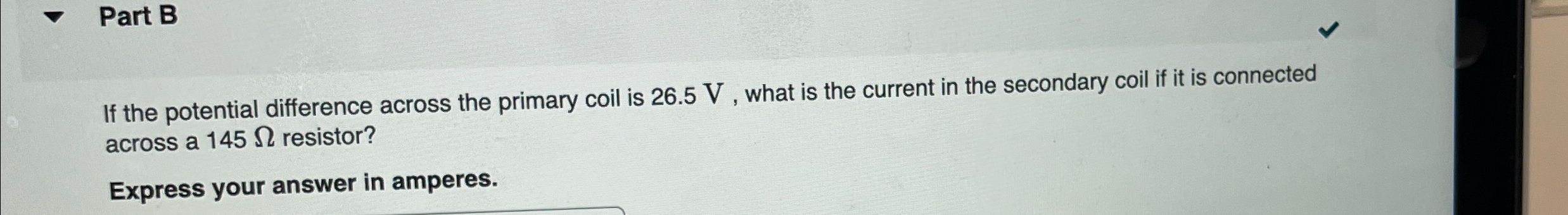 Solved Part BIf the potential difference across the primary | Chegg.com