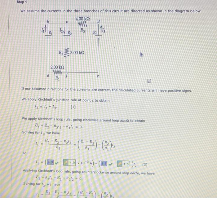 Solved Tutorial Exercise Using Kirchhoff's rules, find the | Chegg.com