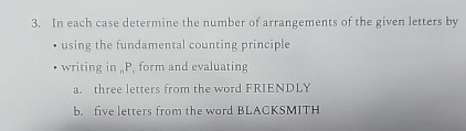 Solved In each case determine the number of arrangements of | Chegg.com