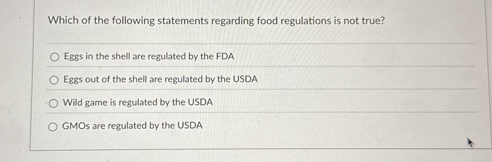 Solved Which of the following statements regarding food | Chegg.com