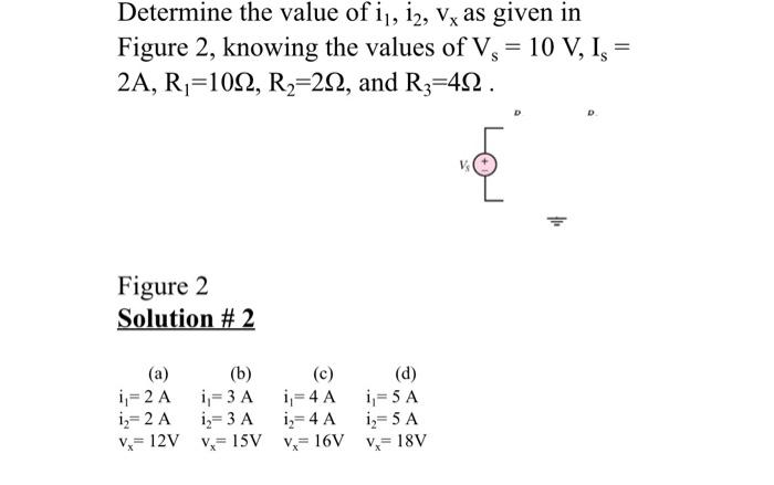 Solved Determine the value of i1, i2, Vx as given in Figure | Chegg.com