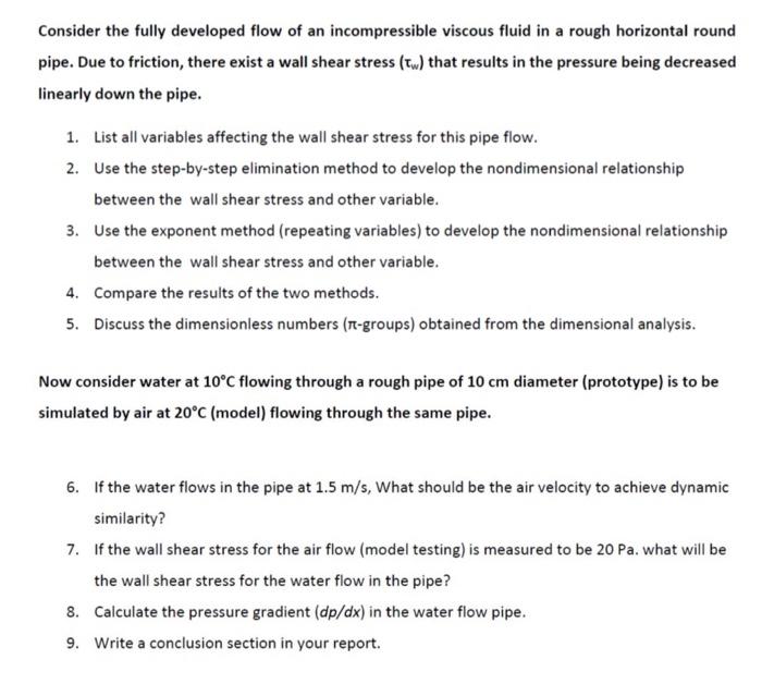 Solved Consider the fully developed flow of an | Chegg.com